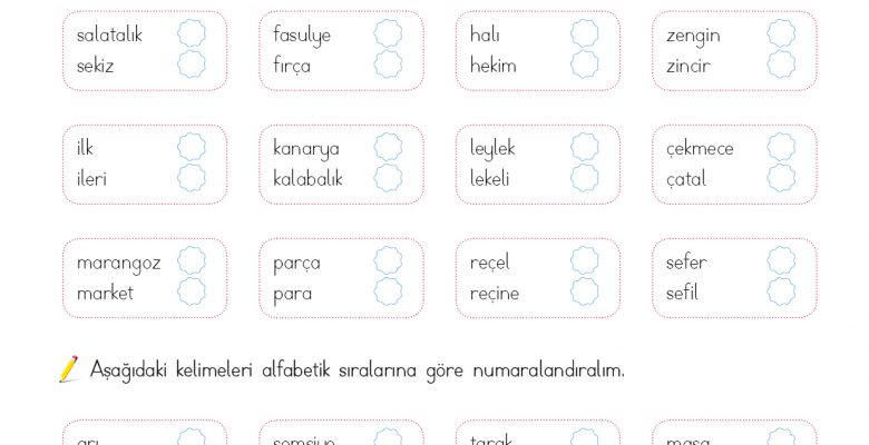 3. Sınıf Alfabetik Sıralama Etkinlikleri - Soner Hoca