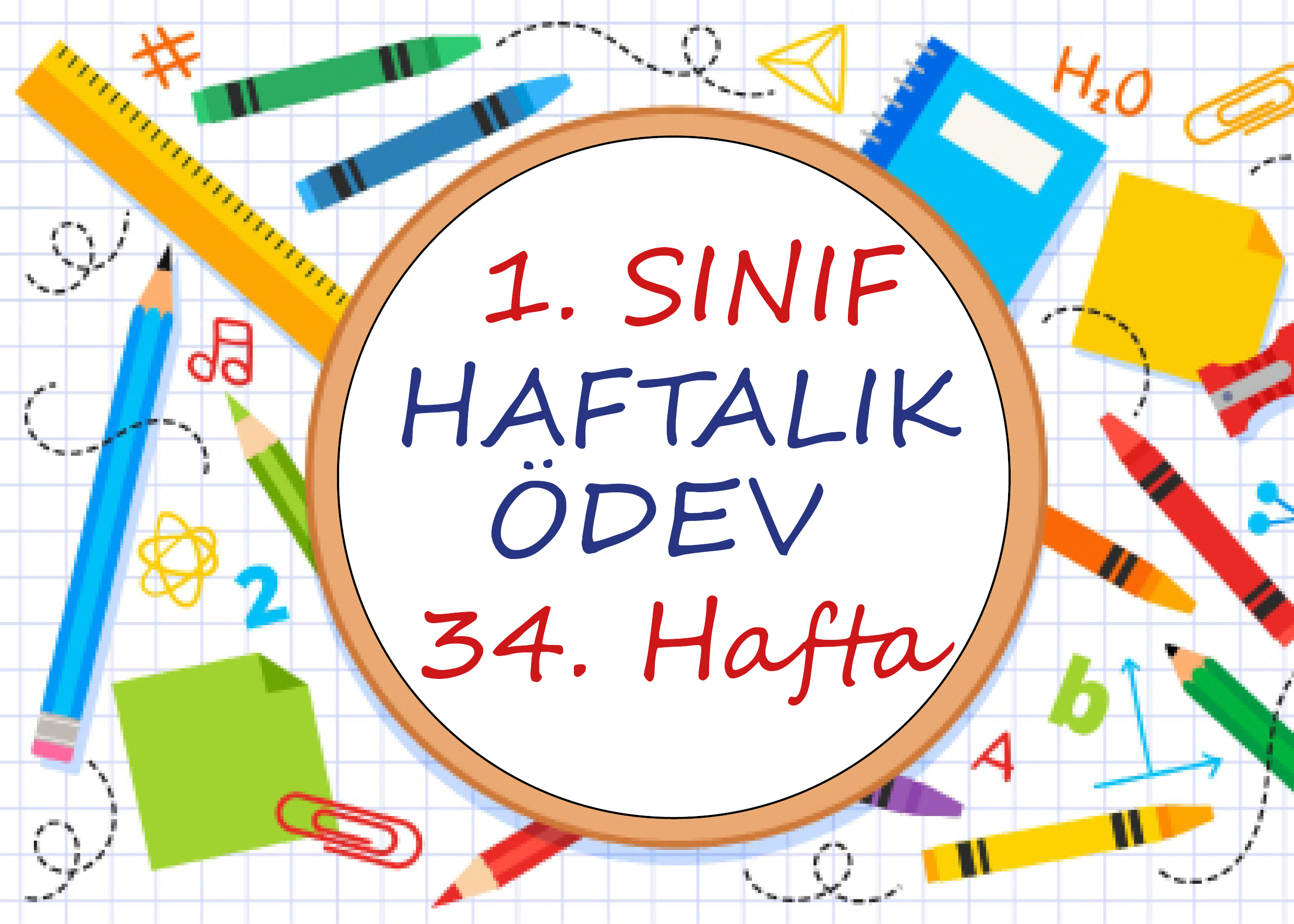 1. Sınıf Haftalık Ödev 34. Hafta Etkinlikleri 2020 - 2021 PDF