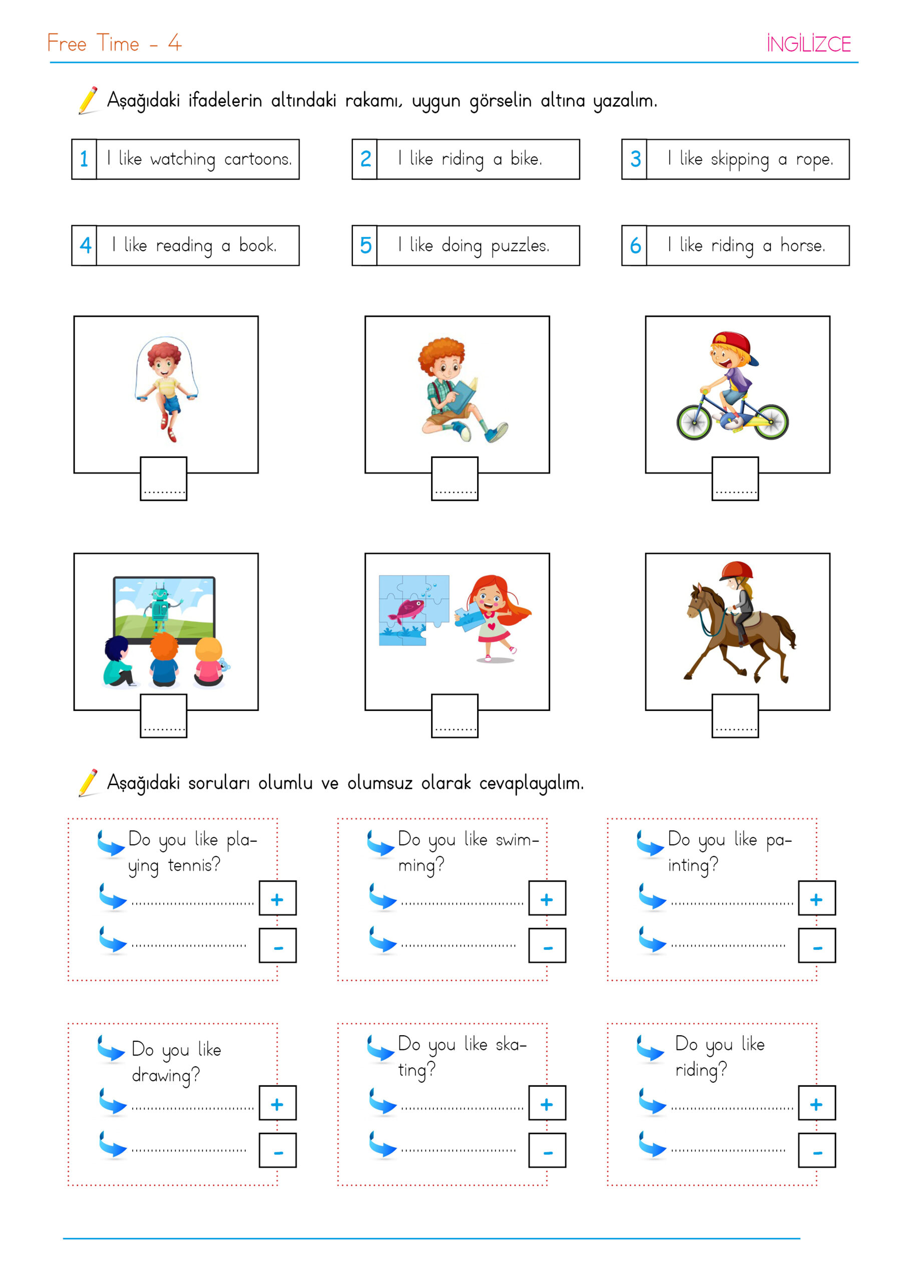 4. Sınıf Etkinlik Free Time - 4